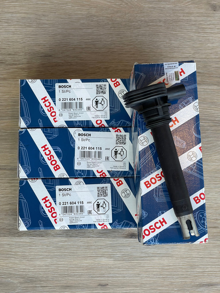 Set of 4 Genuine BOSCH Ignition Coils For VW / AUDI / SKODA Golf MK5 6 ...