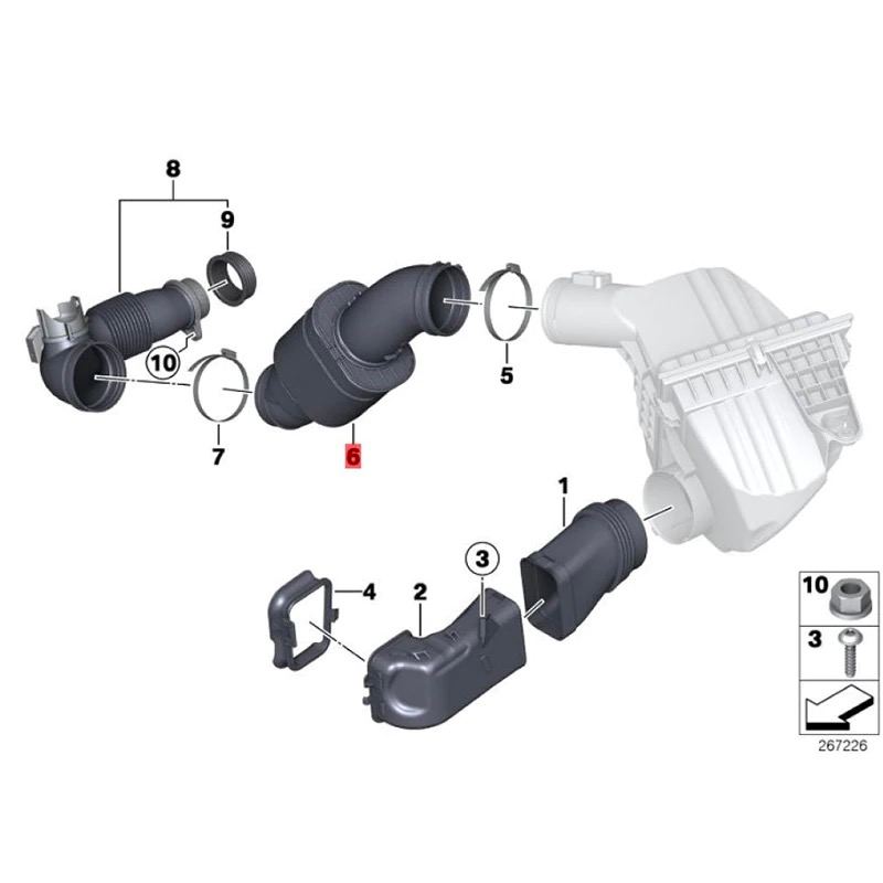 13717605638 Turbo Charger Pipe Air Intake Suitable For BMW E84 E89 F10 ...