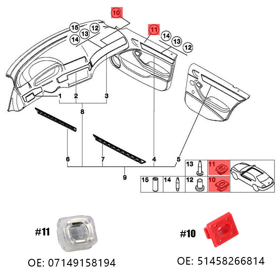 40Pcs Car Door Interior Dashboard Dash Trim Moulding Clips 20 + 20 Sui ...