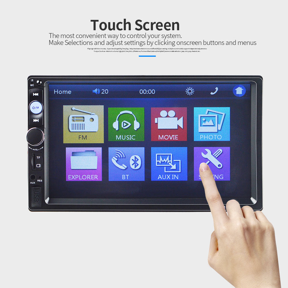 Car Stereo Double DIN Head Unit, Wired Apple CarPlay and Android Auto ...