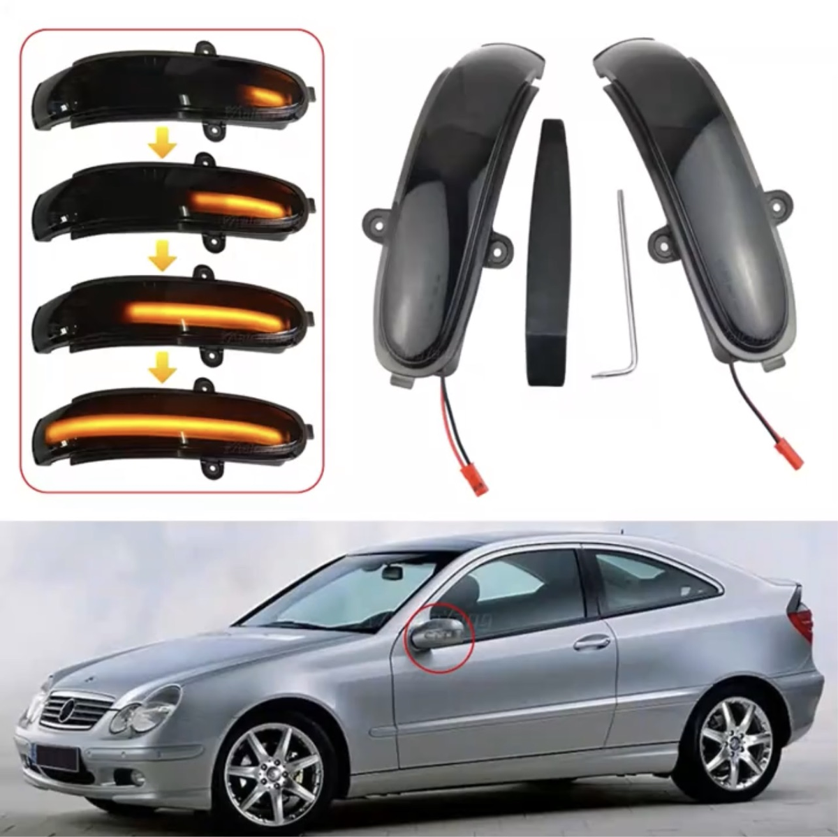 Dynamic Indicator Blinker Suit For Mercedes Benz C Class W203 S203 CL2 ...