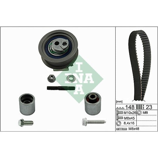 OEM INA Timing Belt Kit For VW Audi 2.0 FSI and 2.0 TFSI Turbo Engines ...